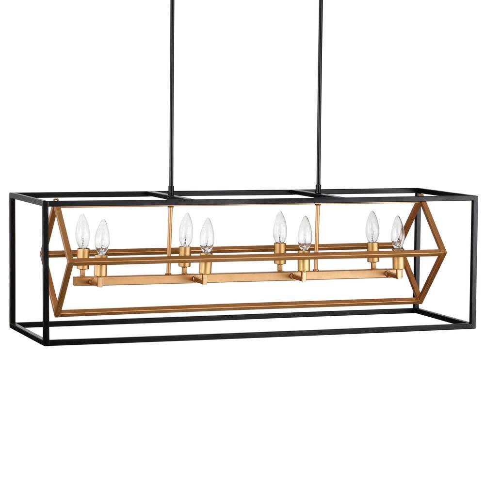 Warehouse of Tiffany Tilla 12 in. 8-Light Indoor Matte Black and Matte ...