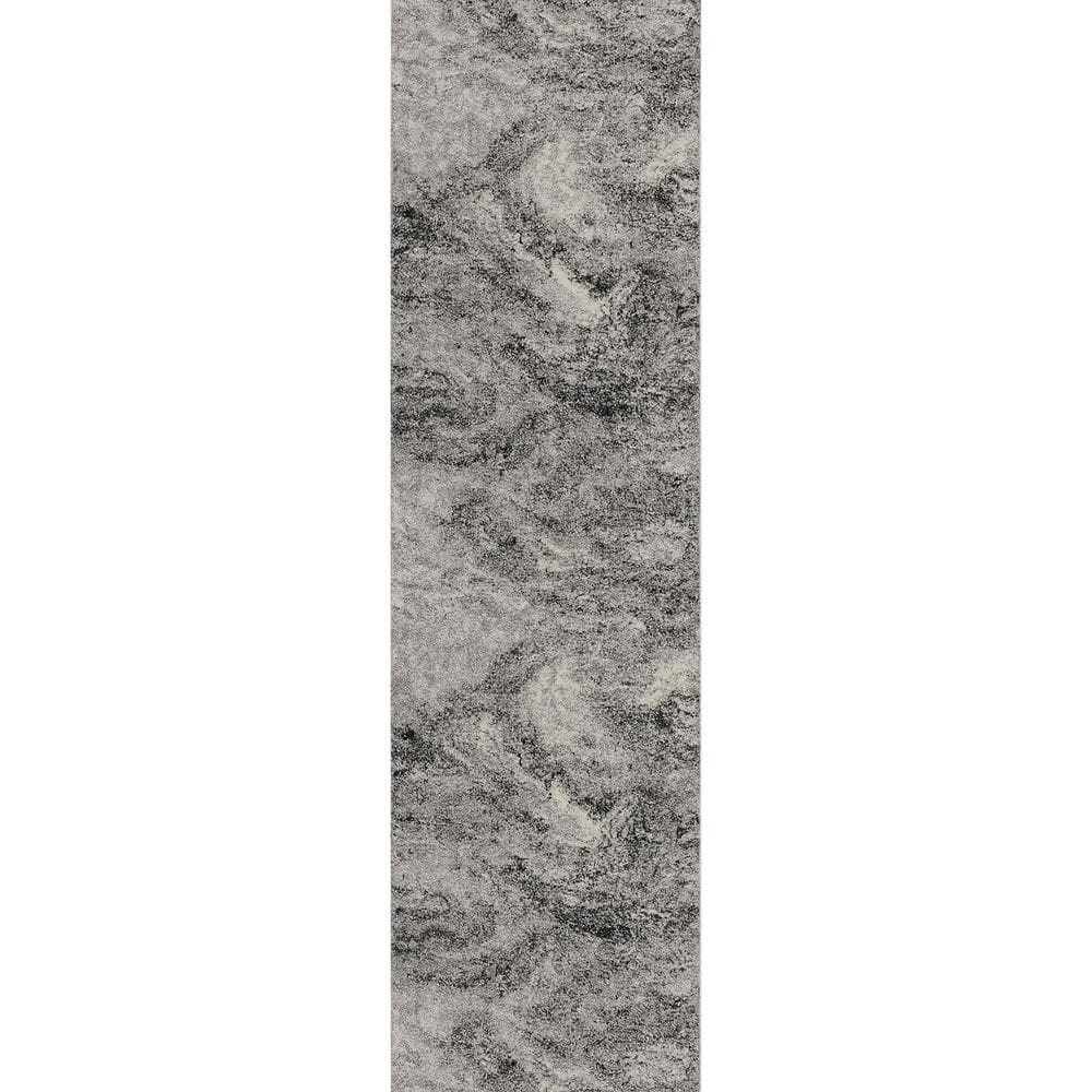 Rug Branch Sakarya Collection Grey Black 2 ft. x 15 ft. Contemporary ...