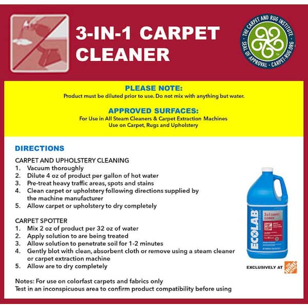 ECOLAB 1 Gal. 3-in-1 Carpet Cleaner Concentrate 7700416 - The Home Depot