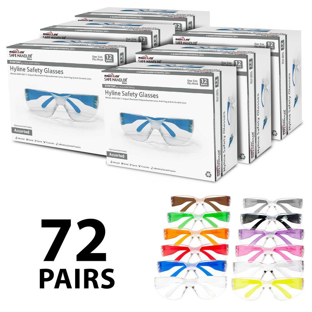 Safe Handler Hyline Clear Lens Color Temple Variety Safety Glasses