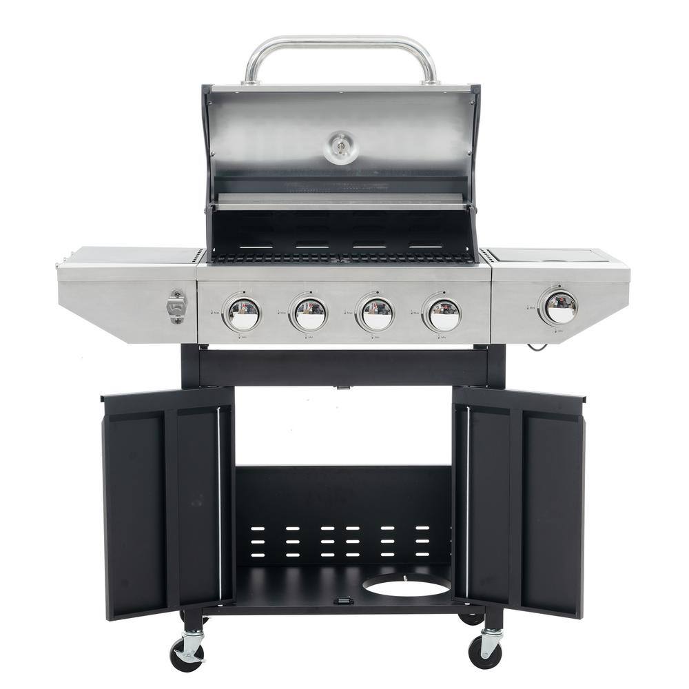 Have a question about 4-Burner Propane Gas Grill in Stainless Steel ...