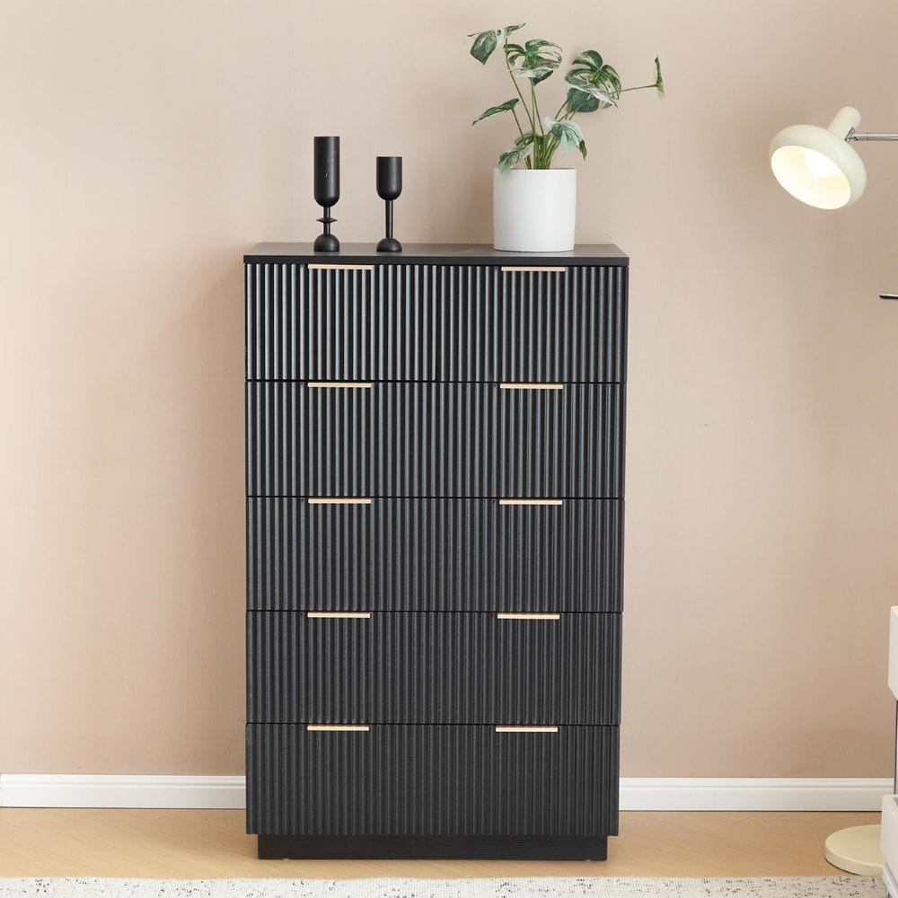 Karl home Black 6 Drawer 28. 35 in. Wide Chest of Drawers K1G52005849 ...