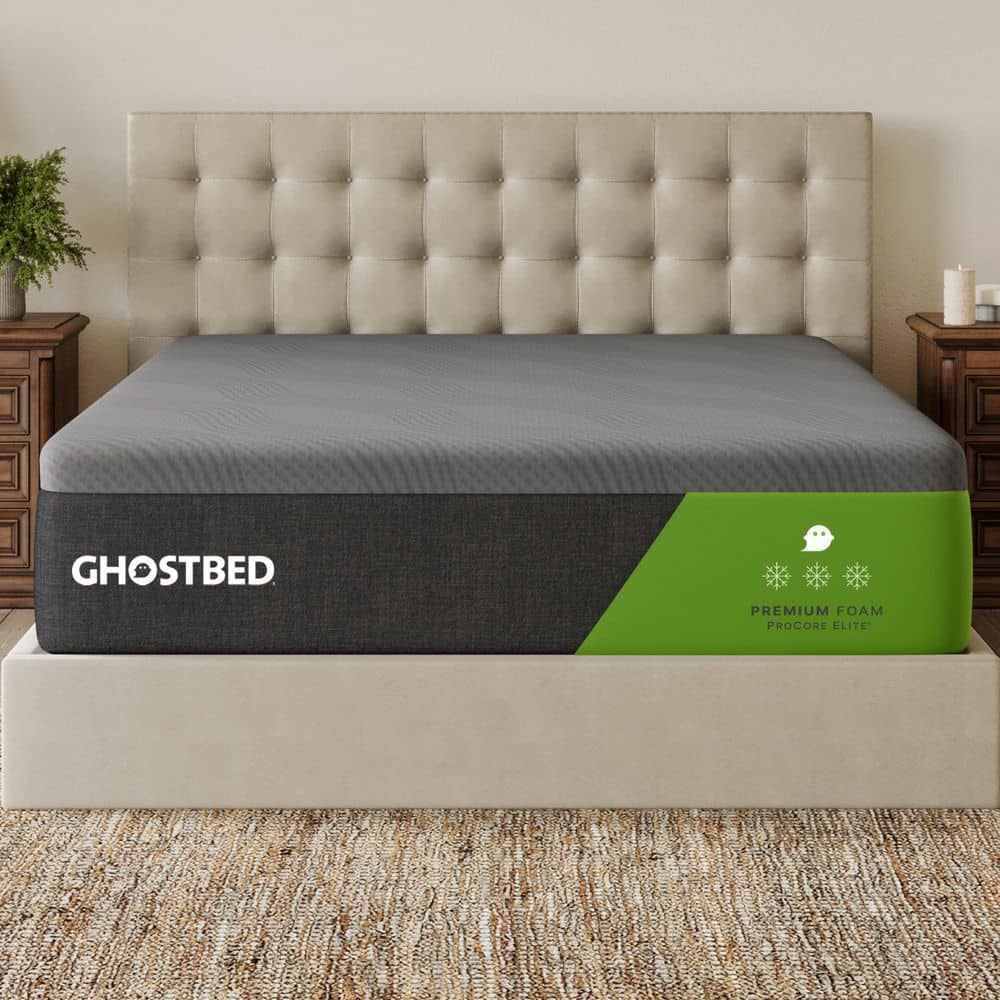 GHOSTBED Premium King Medium-Plush Memory Foam 14 in. Bed-in-a-Box ...