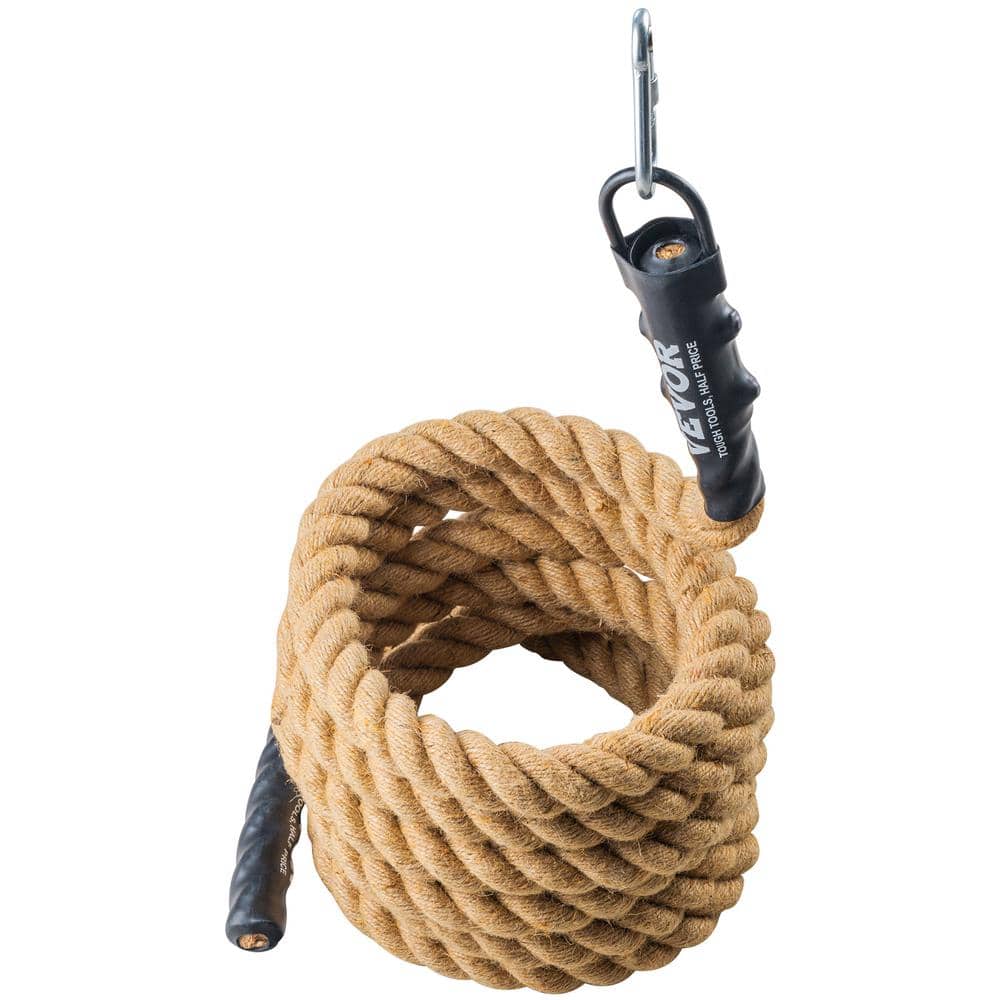 VEVOR Gym Climbing Rope, 1.5 in. Diameter 30 ft. Length Gym Fitness ...