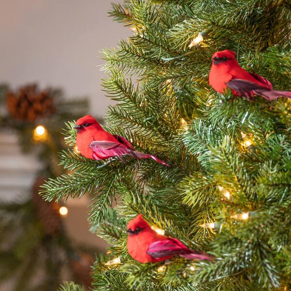 GERSON INTERNATIONAL Set of 24 Vibrant 4.5 in. Cardinal Clip Ornaments ...