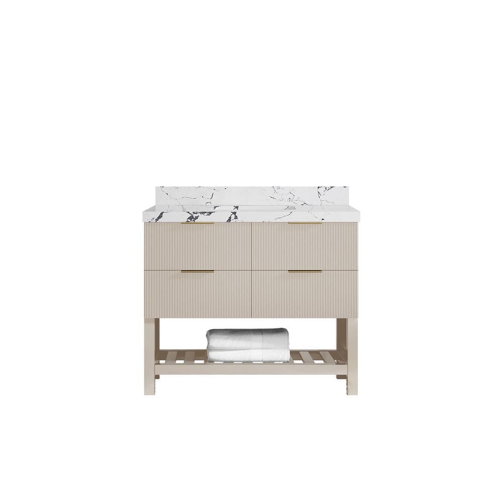 Willow Collections Catalina 42 in. Single Sink Freestanding Fine Grain ...