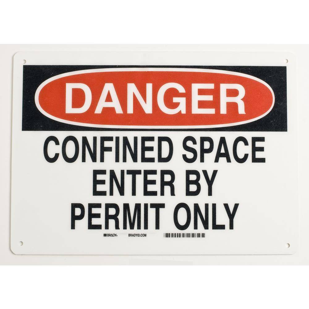 Brady 7 in. x 10 in. Aluminum Confined Space Sign 40988 - The Home Depot