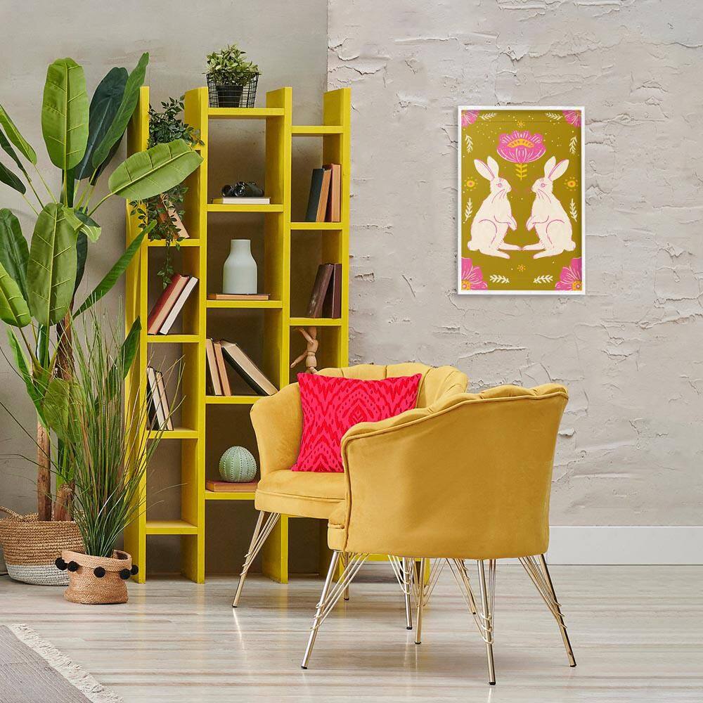 Stupell Industries Mirrored Spring Bunnies by Hannah Moren White Framed ...