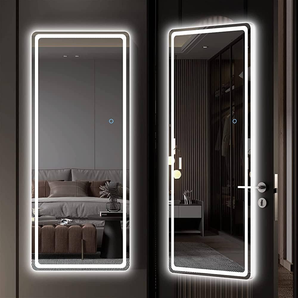 Vosuja 16 in. W x 44 in. H Rectangle Frame LED Full Body Wall Mounted ...