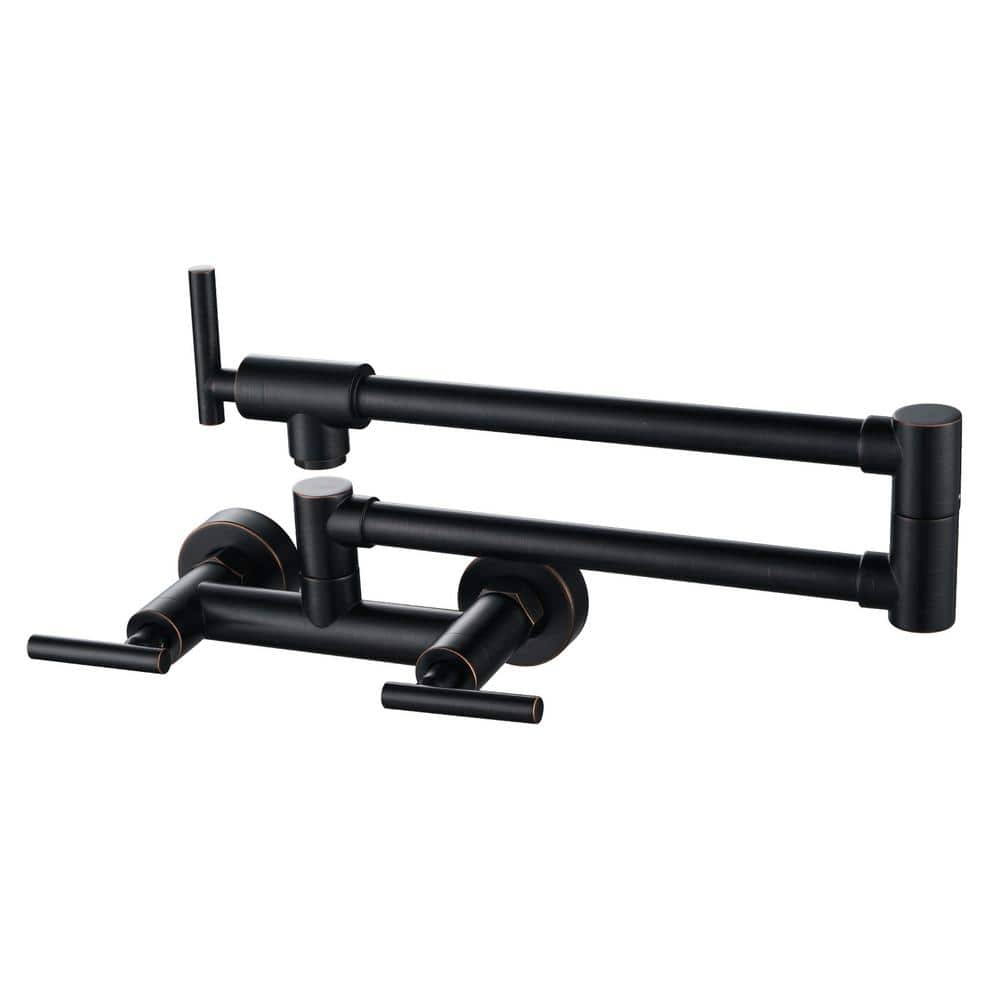 ARCORA Folding Wall Mounted Pot Filler Kitchen Faucet with 3-Handles in ...