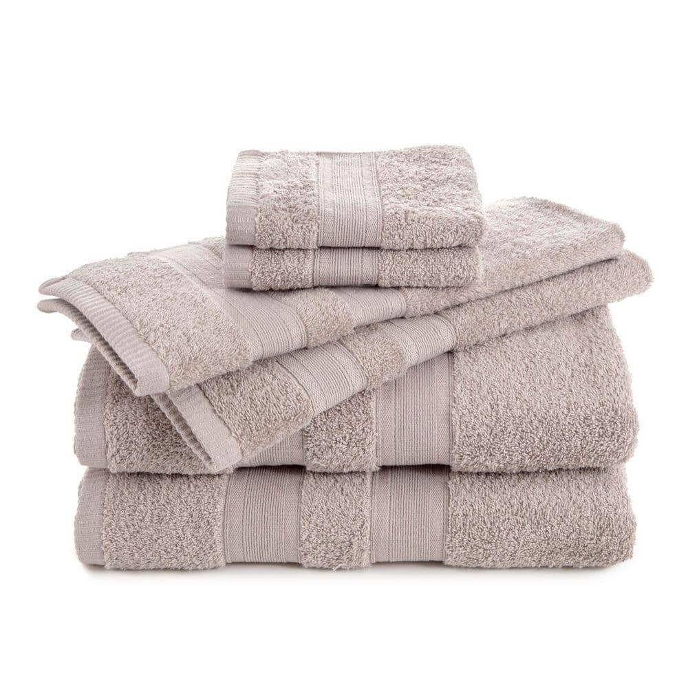 Martex Clean Essentials 100% Cotton Solid Low Lint 6-Pack Sand Towel ...