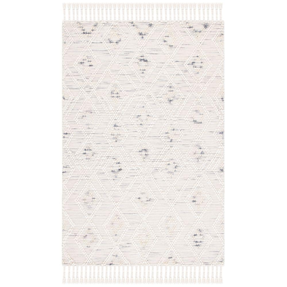 SAFAVIEH Natura 5 ft. x 8 ft. Ivory/Gray Diamond Monochrome Area Rug ...