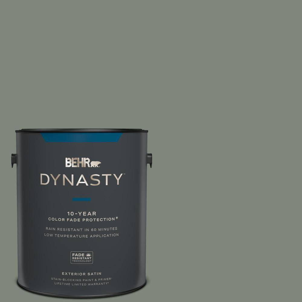 BEHR DYNASTY 1 gal. #N410-5 Village Green Satin Enamel Exterior Stain ...