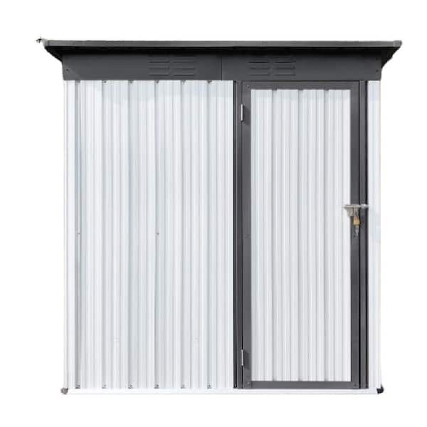 ITOPFOX 5 ft. W x 4 ft. D Metal Iron Shed with Single Door Outdoor ...