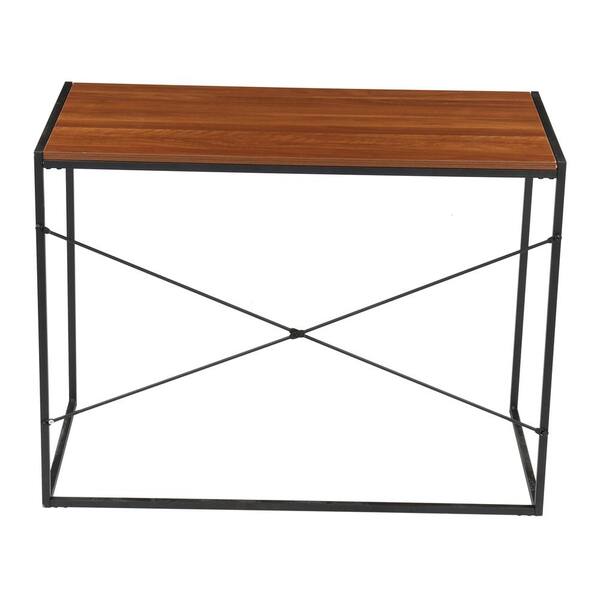 Outopee 40 in. W Rectangular Brown and Black Computer Desk 941228127172