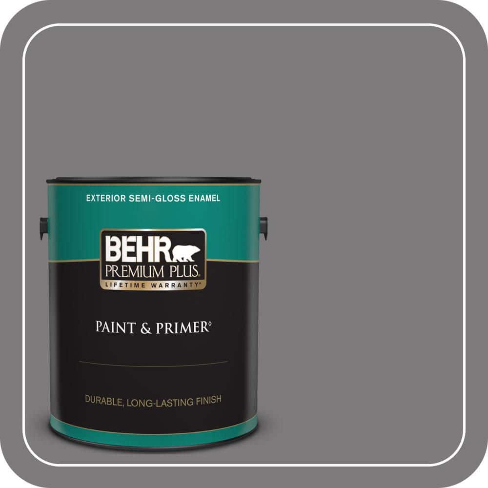 BEHR PREMIUM PLUS 1 gal. #BXC-58 Stormy Gray Semi-Gloss Enamel Exterior ...