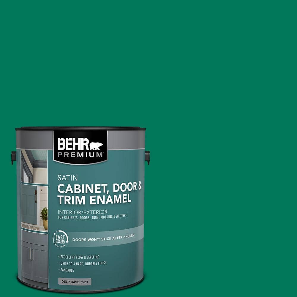 BEHR PREMIUM 1 gal. #OSHA-2 OSHA SAFETY GREEN Satin Enamel Interior ...
