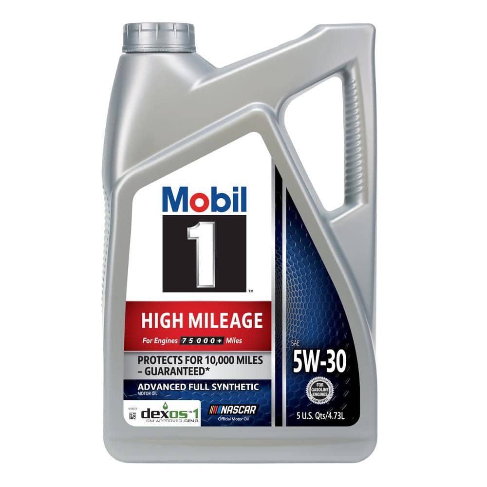 Mobil 1 120 oz. 5W-30 High Mileage Motor Oil 120769 - The Home Depot