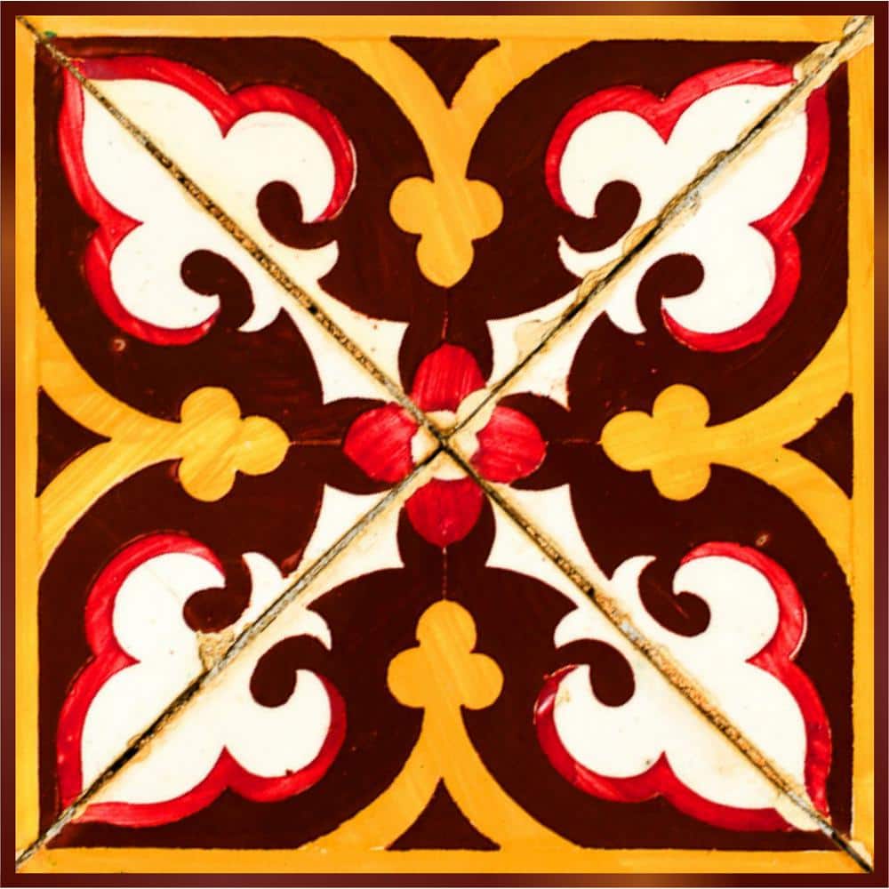 MI ALMA Multicolor H100 5 in. x 5 in. Vinyl Peel and Stick Tile (24 ...