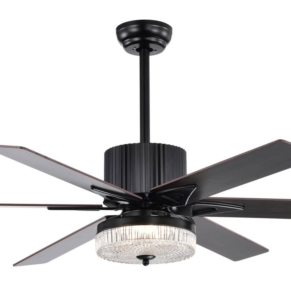 ExBrite Solid 52 in. Integrated LED Indoor Maple Ceiling Fan with Light ...