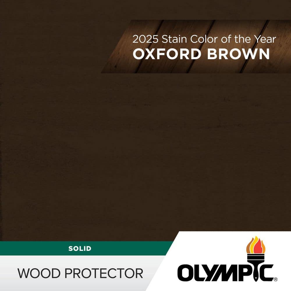 Olympic Wood Protector 1 gal. SC-1058 Oxford Brown Exterior Solid Stain ...