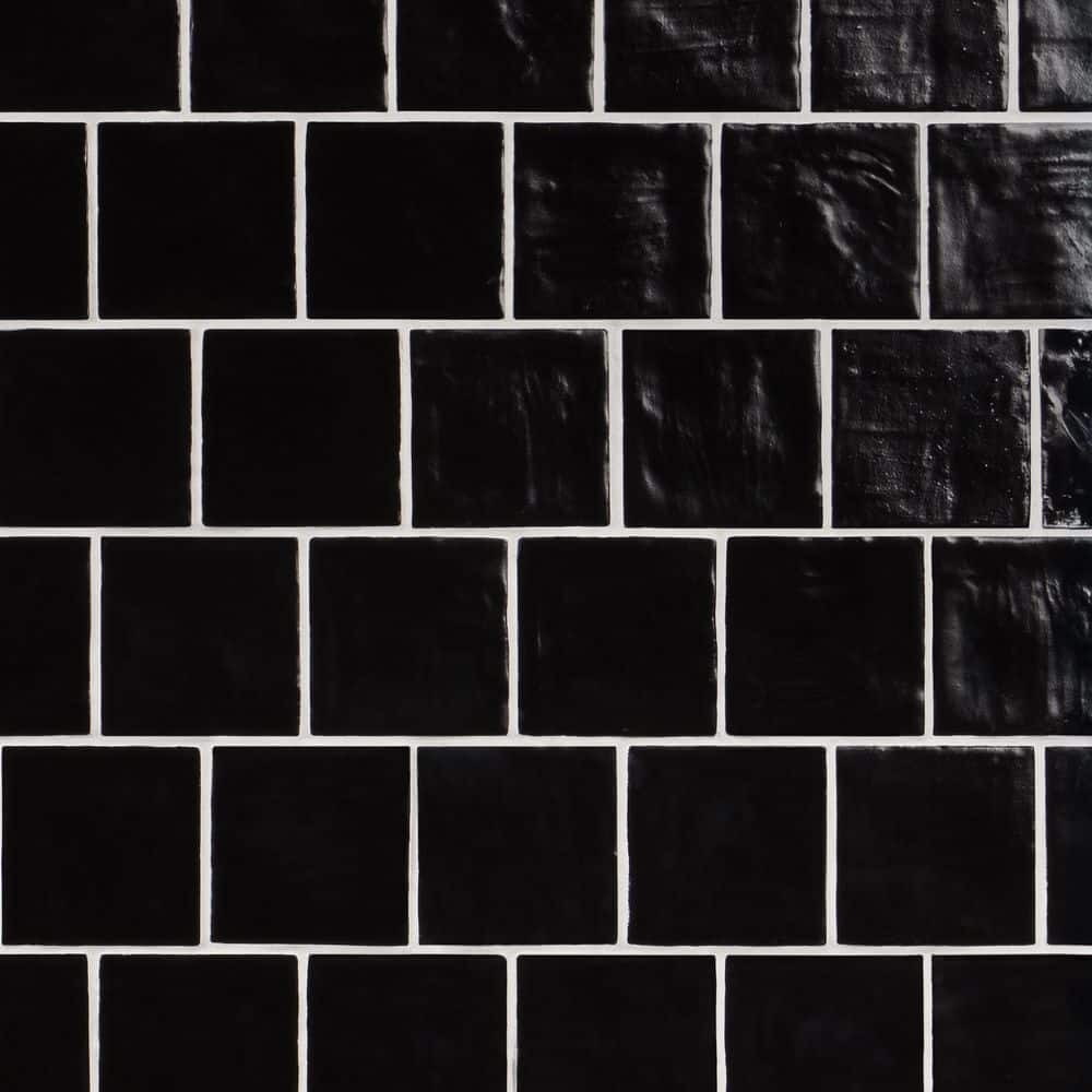 Ivy Hill Tile Amagansett Jet Black 4 in. x 4 in. Mixed Finish Ceramic ...