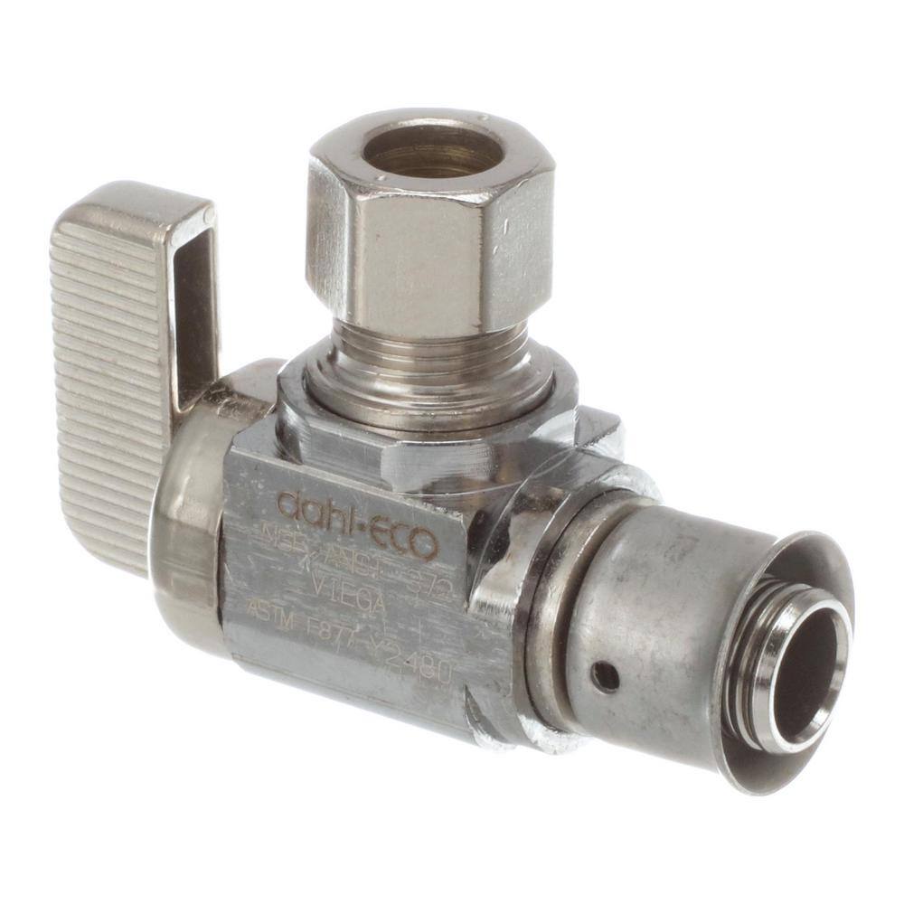 Viega PureFlow 1/2 in. x 1/4 in. Press Zero Lead Nickel-Plated Brass ...