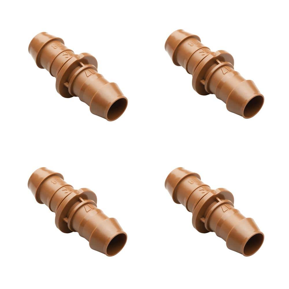 Rain Bird 1/2 in. Barbed Couplings for Drip Tubing, Brown (4 Rain Bird 1/2 in. Barbed Couplings for Drip Tubing, Brown (4