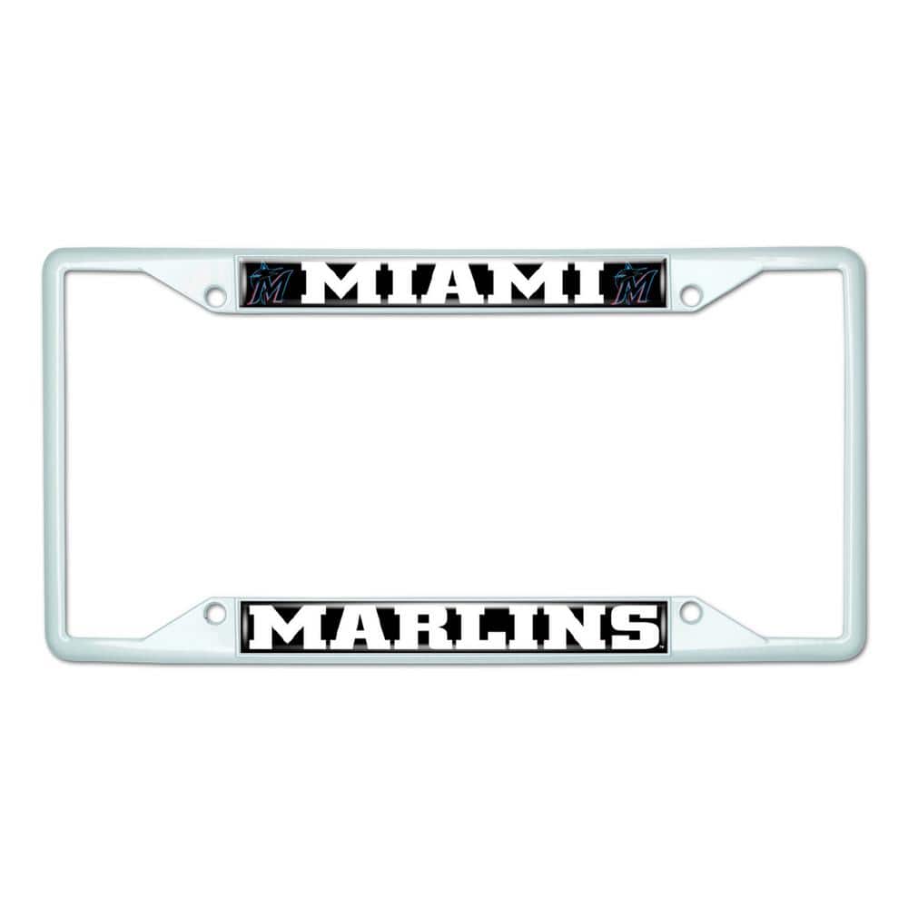 FANMATS Universal Fit MLB - Miami Marlins License Plate Frame - White ...