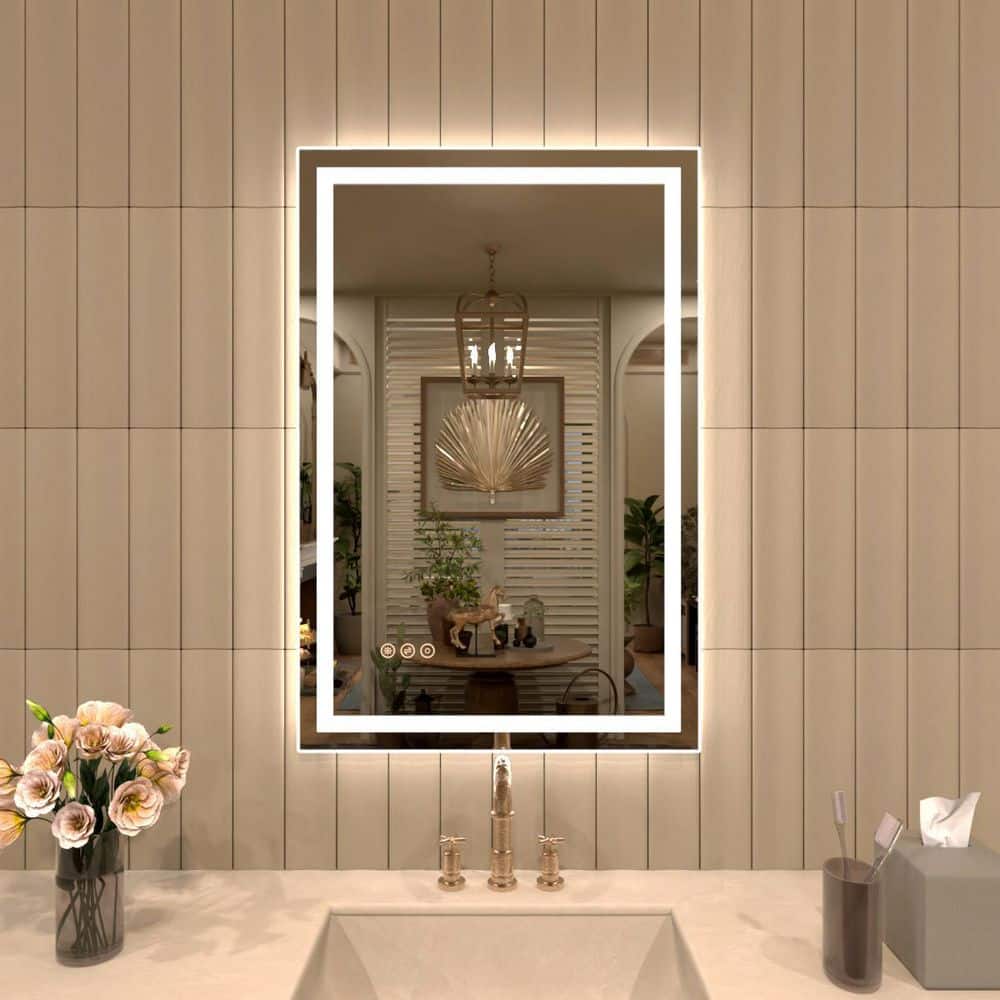 TaiMei Lucent 20 in. W x 30 in. H Rectangular Frameless LED Light ...
