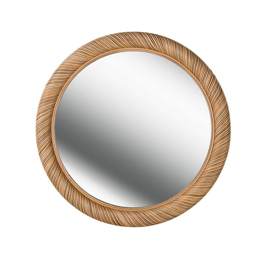 Manor Brook Macklin 29.75 in. x 29.75 in. Bohemian Round Rattan Framed ...