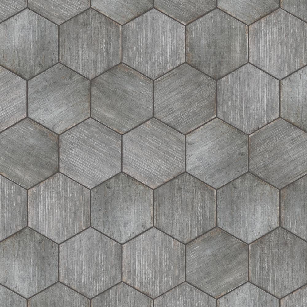 Merola Tile Retro Mini Hex Cendra 7 in. x 8 in. Porcelain Floor and ...