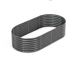 Cesicia 6 ft. x 3 ft. x 2 ft. Gray Metal Oval Above Ground Modular ...