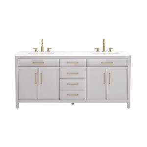 SUDIO Cooper 54 in. W Bath Vanity in Taupe with Engineered Stone Top in ...