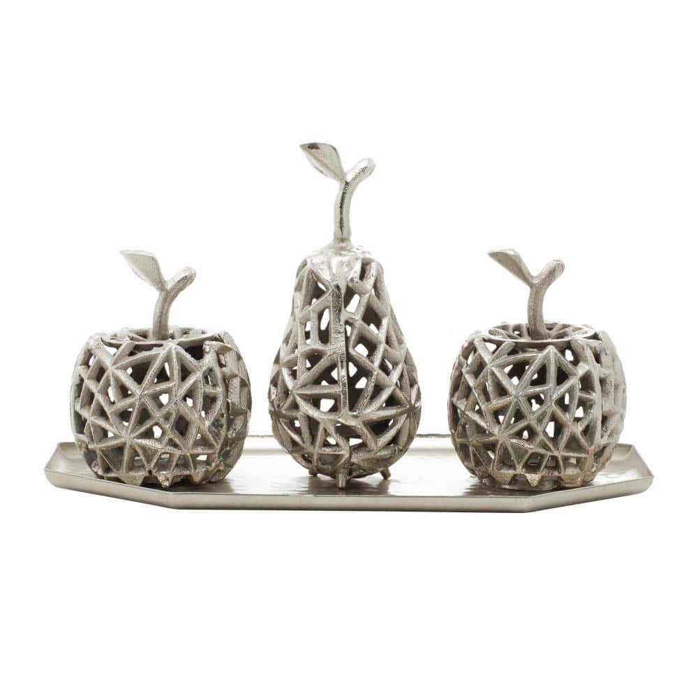 Litton Lane Silver Aluminum Decorative Cut-Out Fruit Sculpture with ...