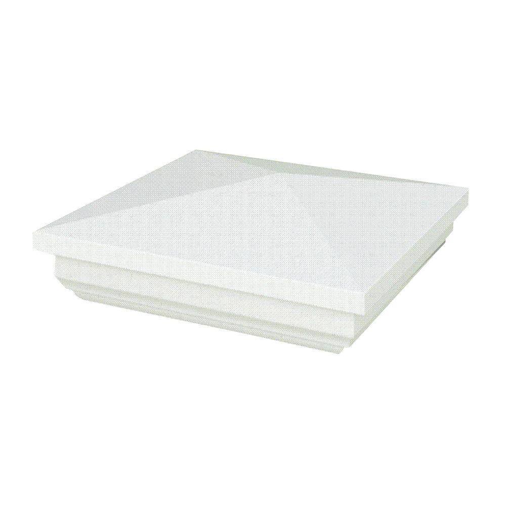 Veranda 5 in. x 5 in. White Vinyl New England Pyramid Fence Post Cap ...