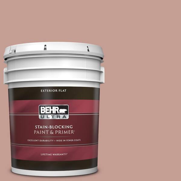 BEHR ULTRA 5 gal. #S170-4 Retro Pink Flat Exterior Paint & Primer ...