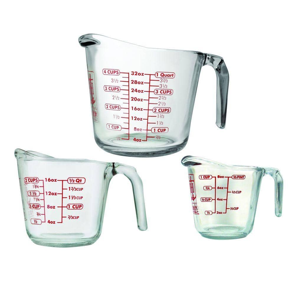 Anchor Hocking 3-Piece Open Handle Measuring Cup 77940 - The Home Depot