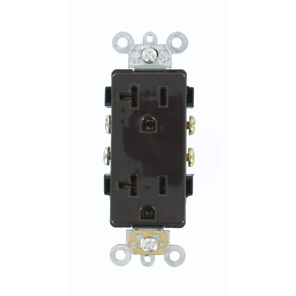 Leviton Decora Plus 20 Amp 125 V Industrial Grade Duplex Outlet ...
