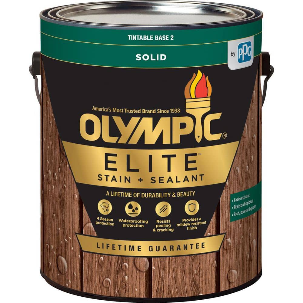 Olympic Elite 1 gal. Base 2 Solid Color Exterior Stain and Sealer in ...