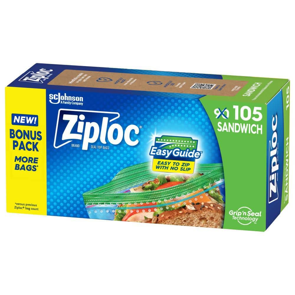 Ziploc Sandwich Bags with EasyGuide (105 Count) 383211 - The Home Depot