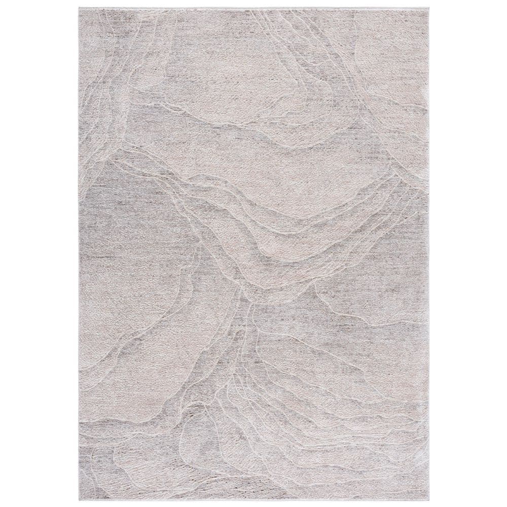 SAFAVIEH Garnet 9 ft. x 12 ft. Ivory/Gray Abstract Area Rug GRN424A-9 ...