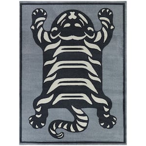 BALTA Tigris Blue 5 ft. 3 in. x 7 ft. Animal Print Area Rug 3099991 ...