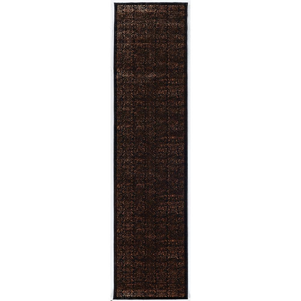 Linon Home Decor Crop Ilussion 2 ft. x 10 ft. Brown and Beige Rug ...