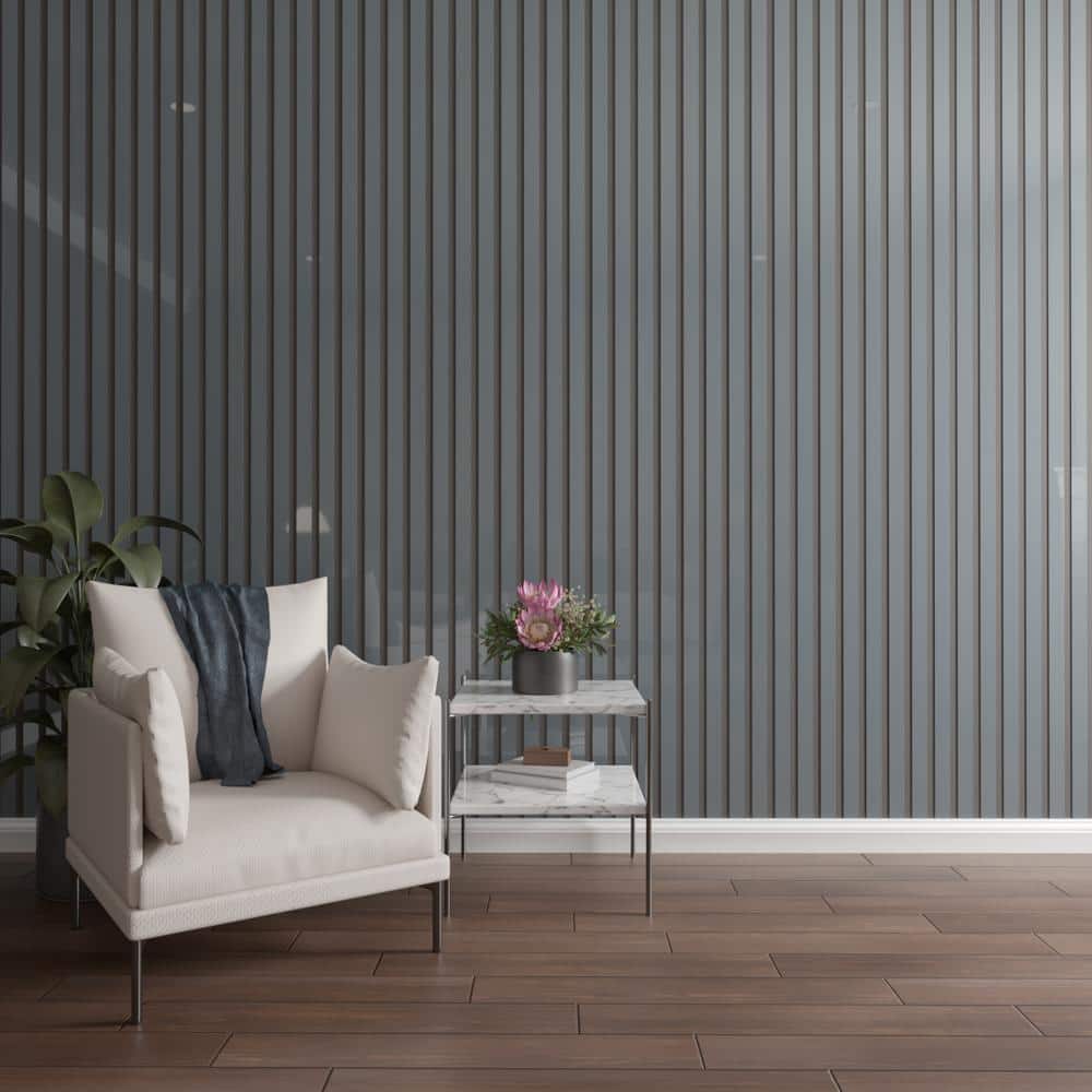 Ekena Millwork Adjustable Slat Wall 1/8 in. T x 2 ft. W x 8 ft. L Dark ...