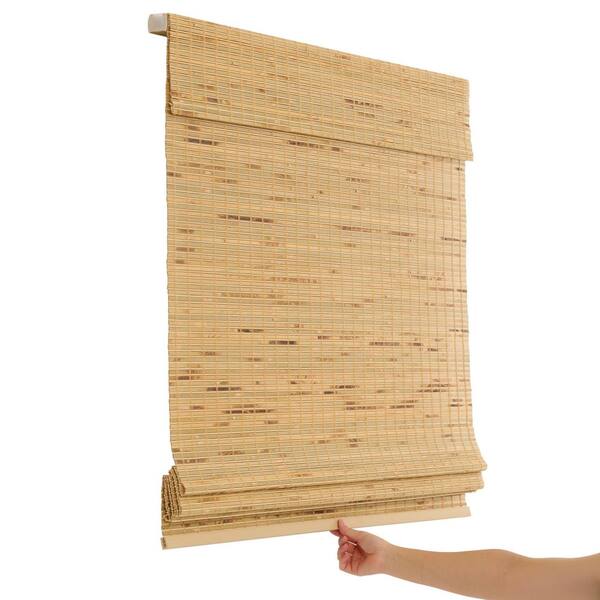 Home Decorators Collection Tortuga Natural Light Filtering Cordless Bamboo Roman Shade-50.5 in ...