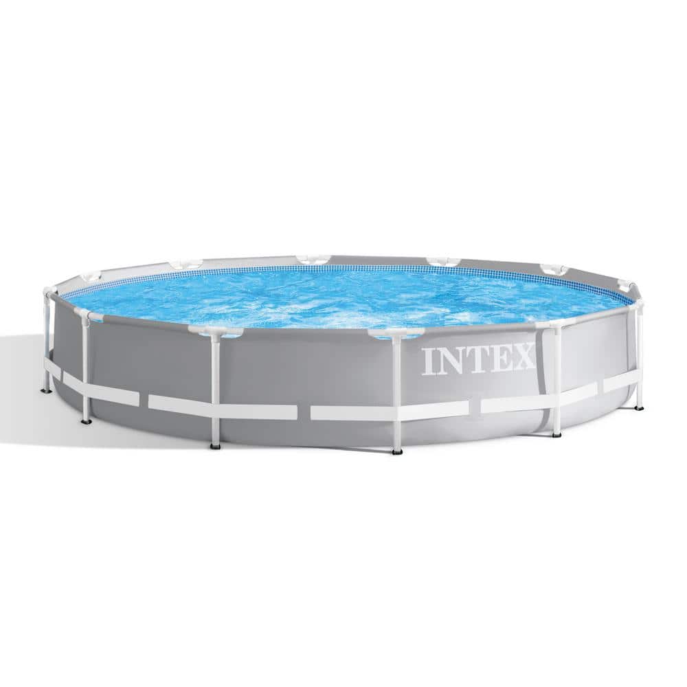 Intex Prism 12 ft. x 30 in. D Round Above Ground Hybrid Metal Frame ...