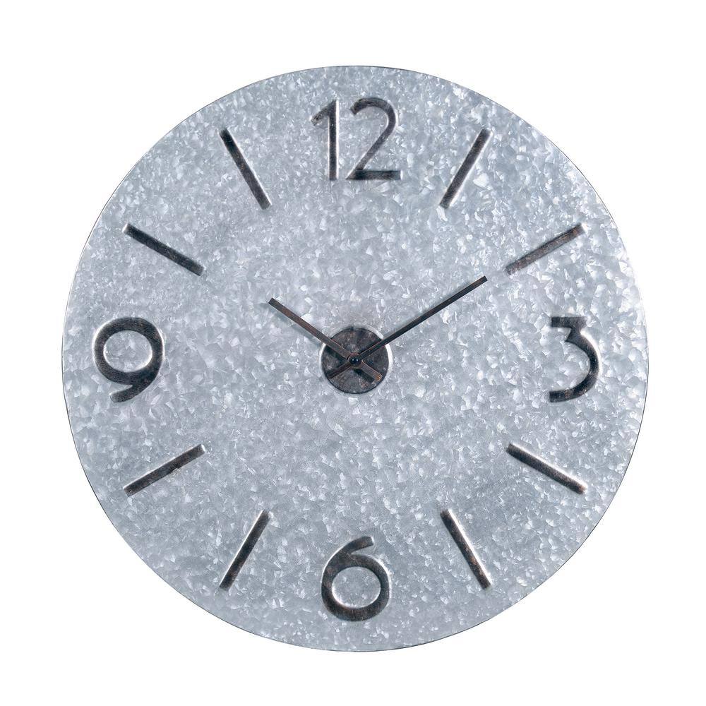 Kenroy Home Miner 30 in. Galvanized Steel Wall Clock 65118GAL - The ...