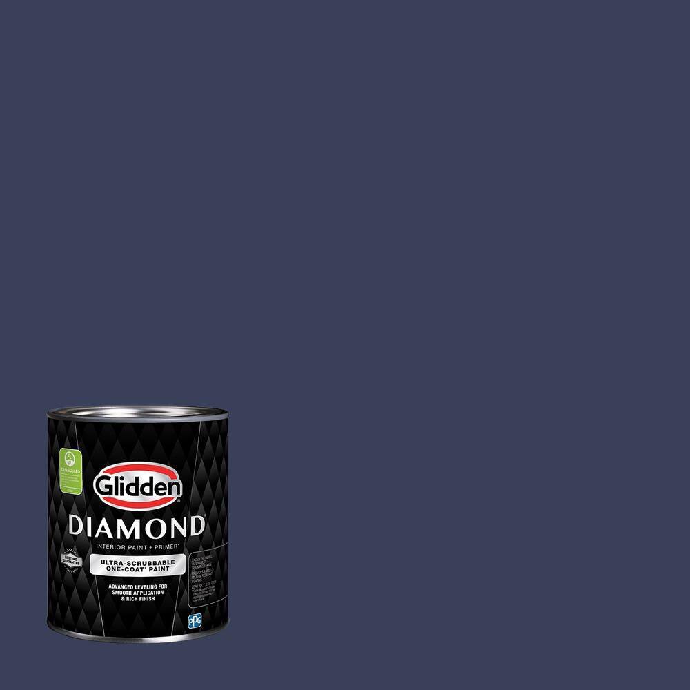 Glidden Diamond 1 qt. PPG1165-7 Victory Blue Satin Interior Paint with ...