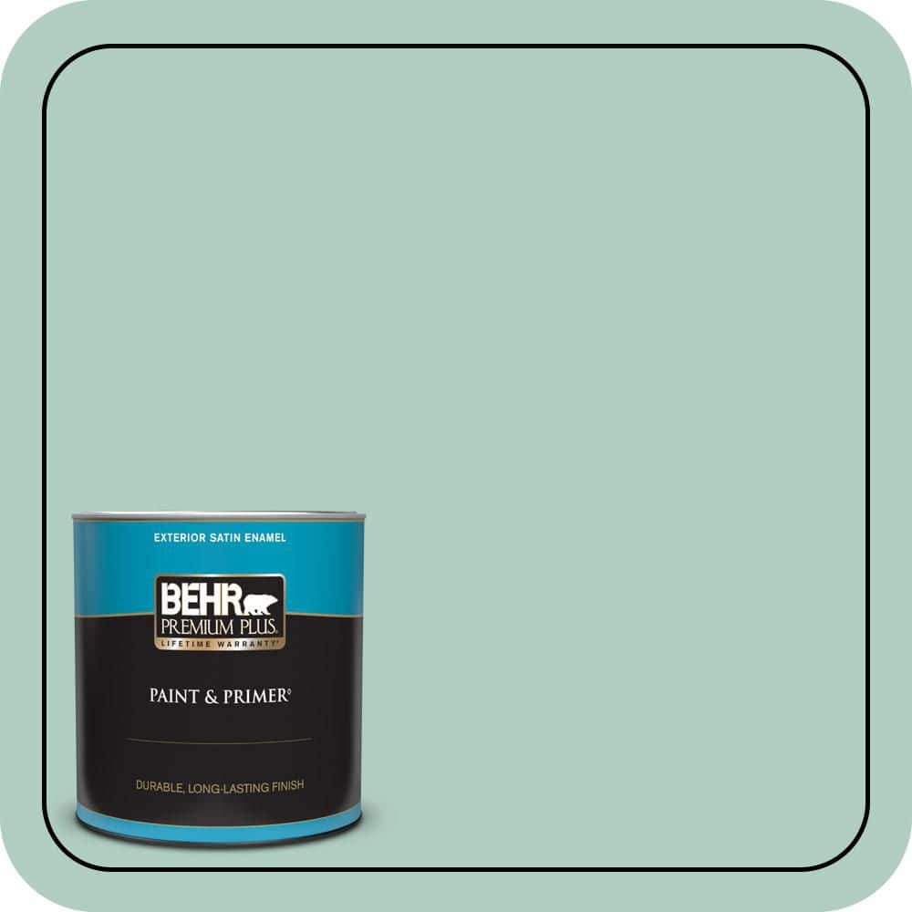 BEHR PREMIUM PLUS 1 qt. #M430-3 Wintergreen Dream Satin Enamel Exterior ...